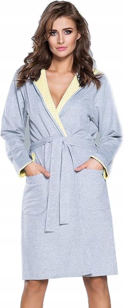 Szlafrok Bawełniany Podonka Italian Fashion Komfort Szary (ż) *XL ...
