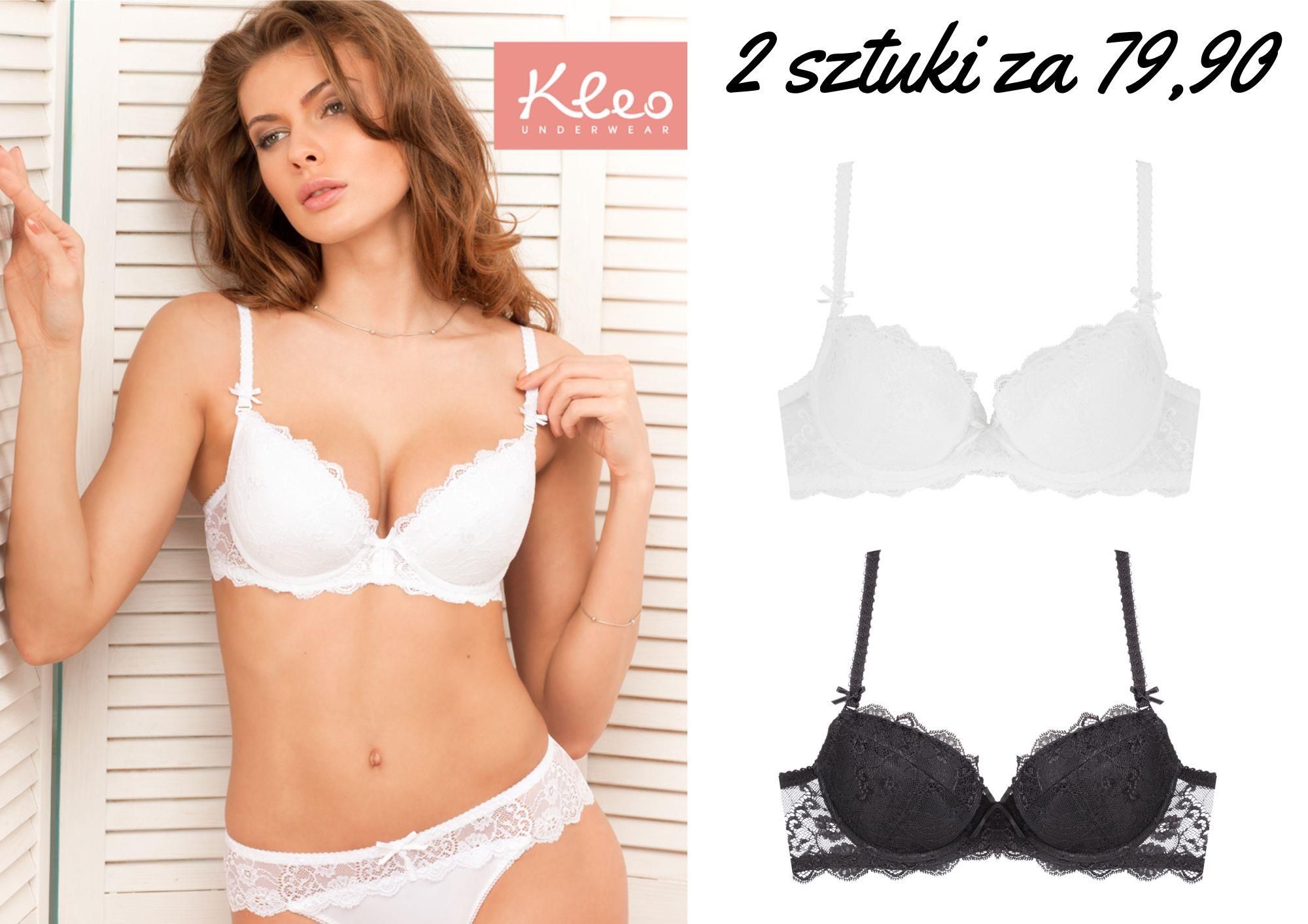 Kleo 2 sztuki stanik push up czarny biały 75A - Ceny i opinie - Ceneo.pl