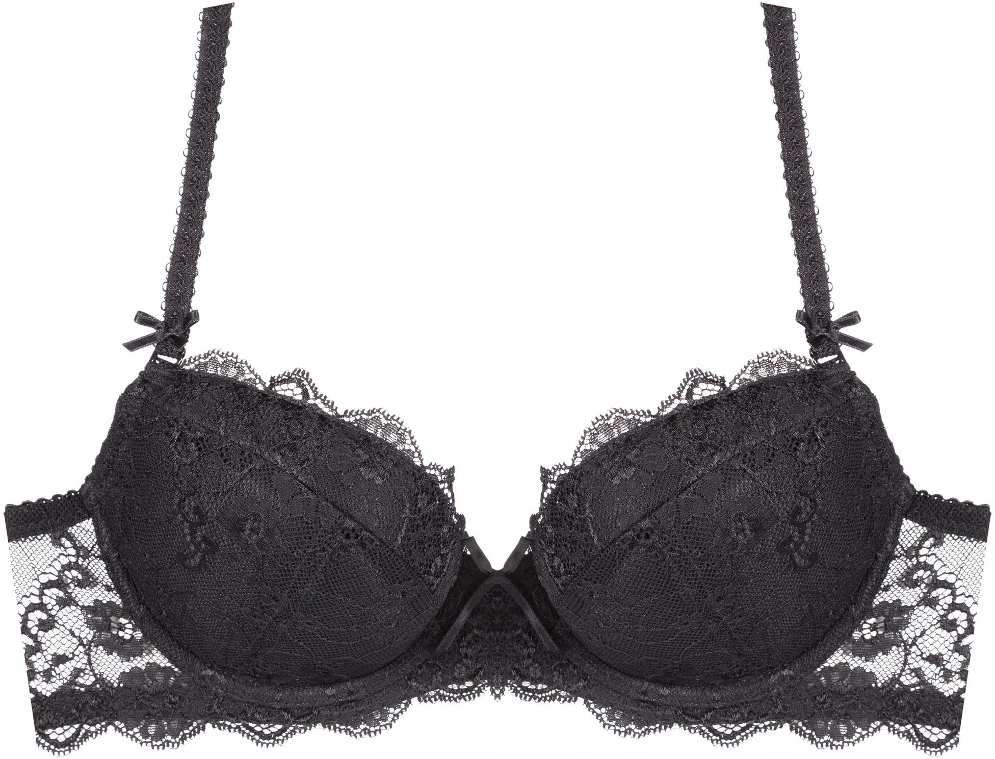 Kleo 2 sztuki stanik push up koronkowy czarny 75A - Ceny i opinie - Ceneo.pl