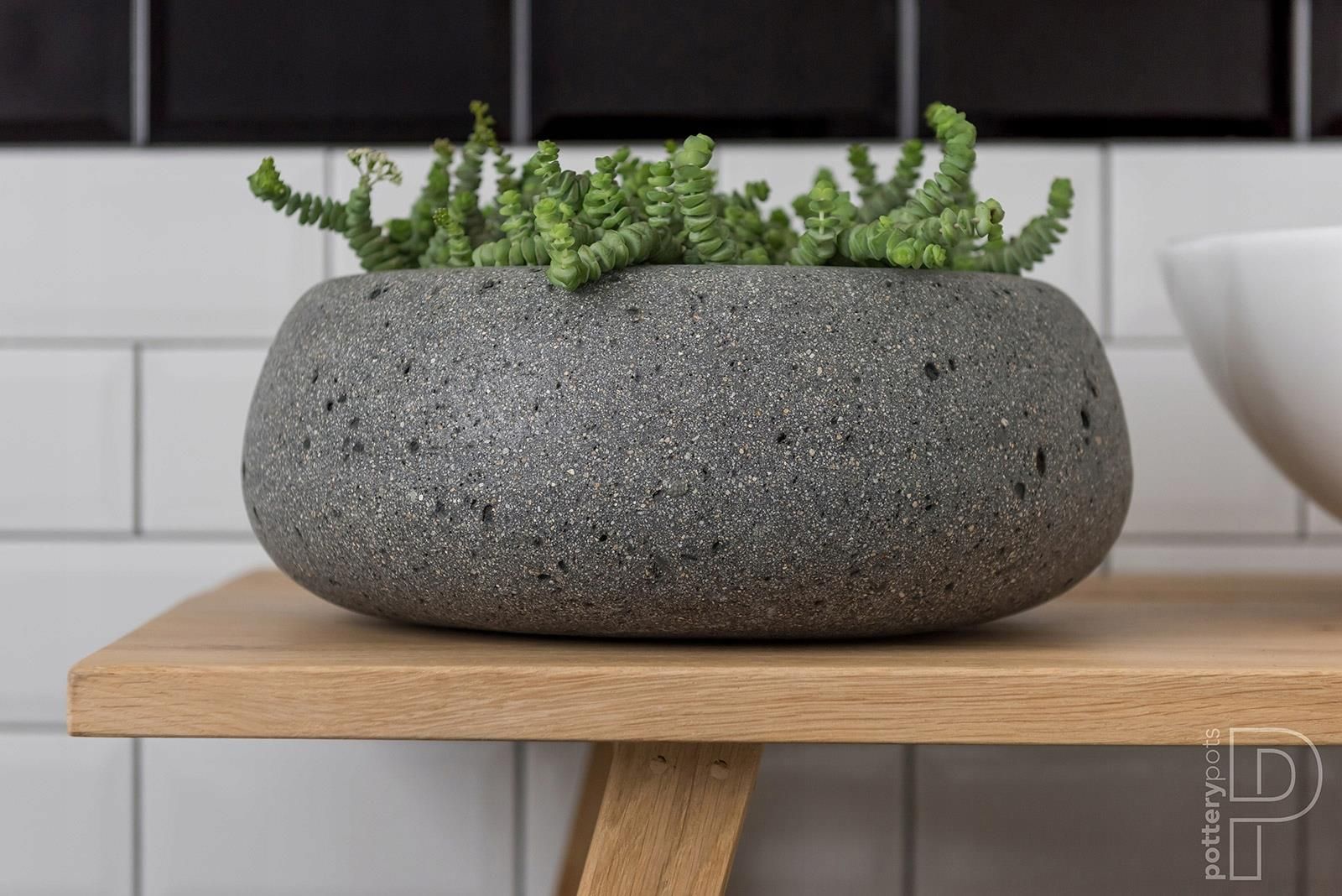 Pottery Pots Piękne Donice Kamienne Dioryt Ben 36/45cm Szary Kamień ...