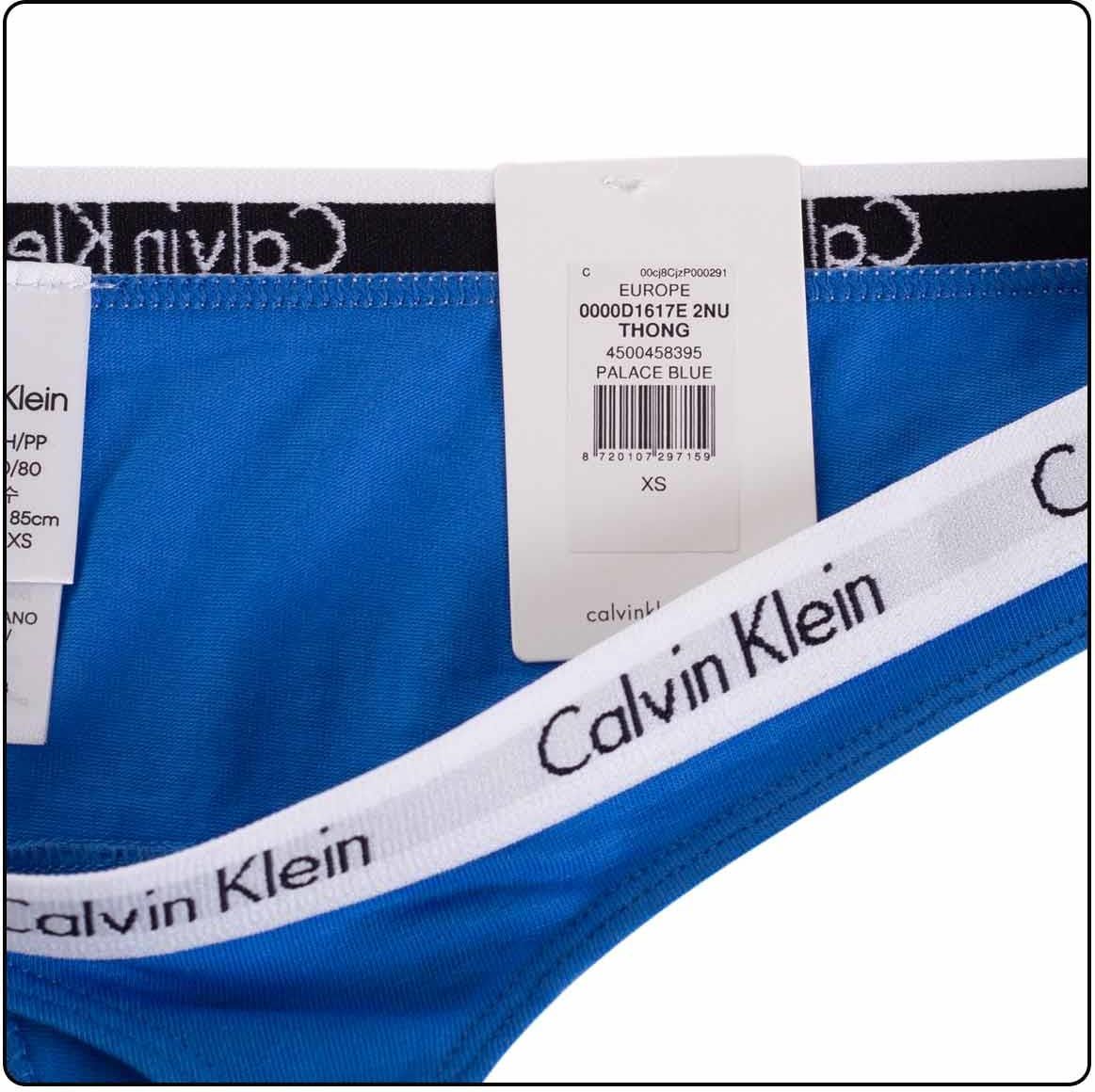 CALVIN KLEIN STRINGI DAMSKIE MAJTKI THONG NIEBIESKIE 0000D1617E 2NU ...