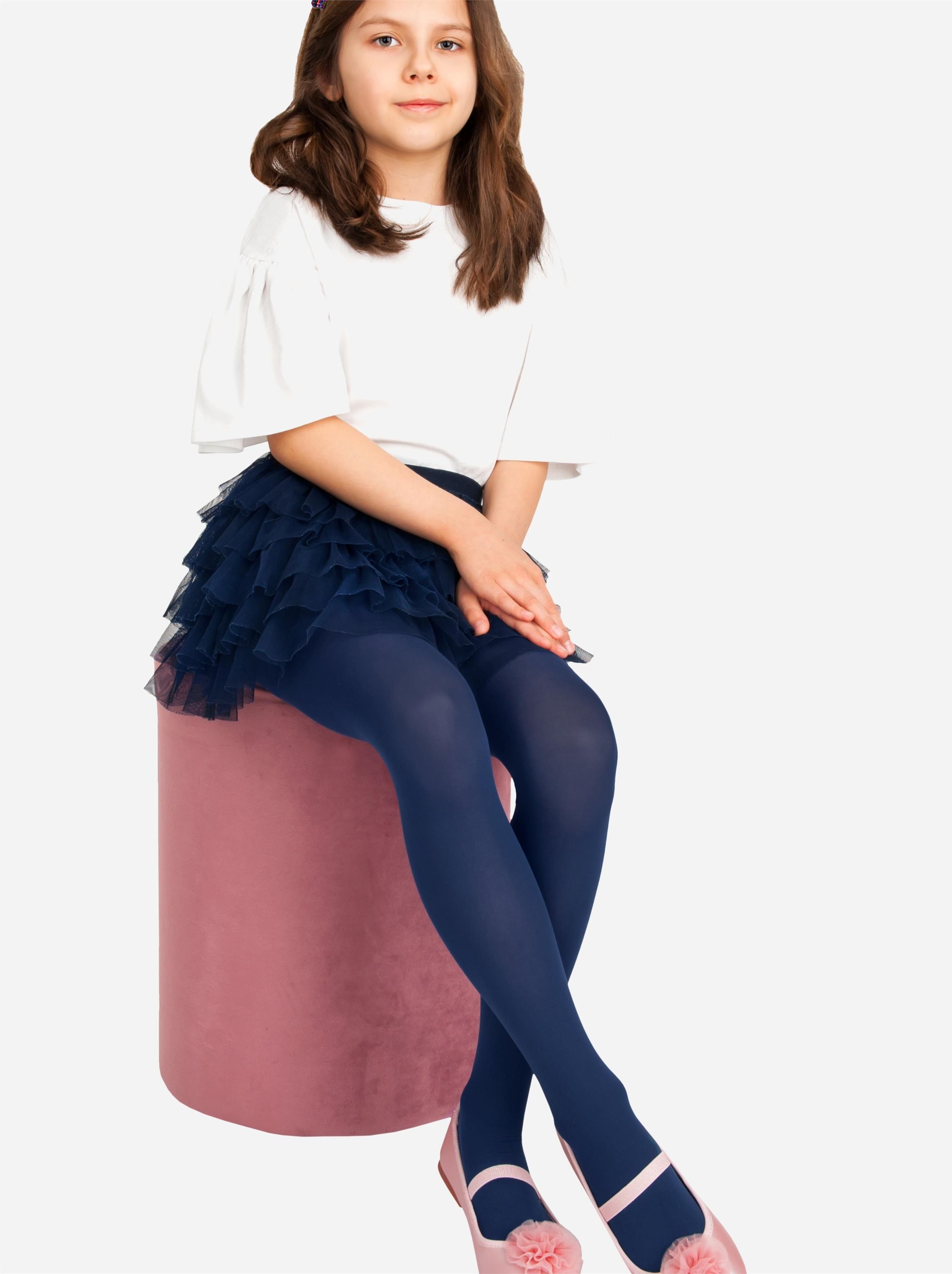 Rajstopy dziecięce NOVITI RM001-G-03 128-134 Ciemnoniebieski ...