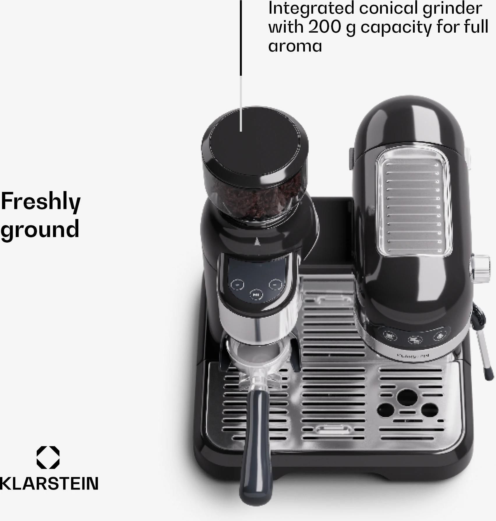 Ekspres Klarstein Bella Café TK57COFMACHGRINDBK - Opinie i ceny na Ceneo.pl