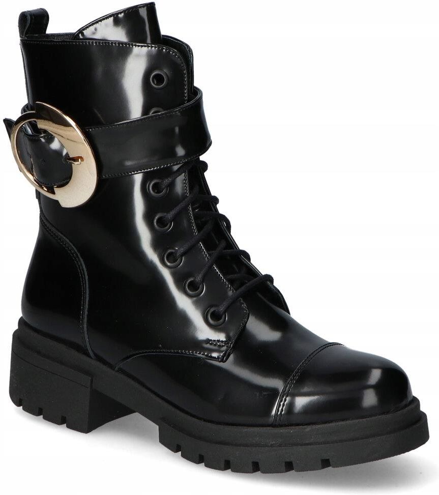 Botki damskie Karino 3894/090-F Czarne lakier - Ceny i opinie - Ceneo.pl