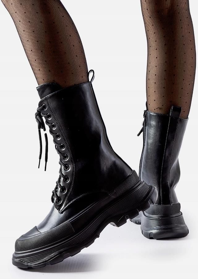 Czarne workery z grubą czarną podeszwą 25968 39 - Ceny i opinie - Ceneo.pl