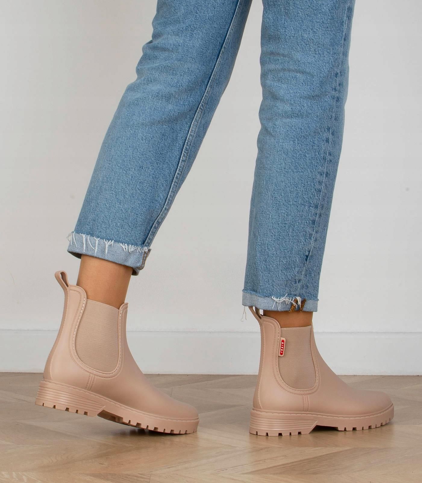 7666 Beżowe Matowe Kalosze Botki Sztyblety 37 - Ceny i opinie - Ceneo.pl