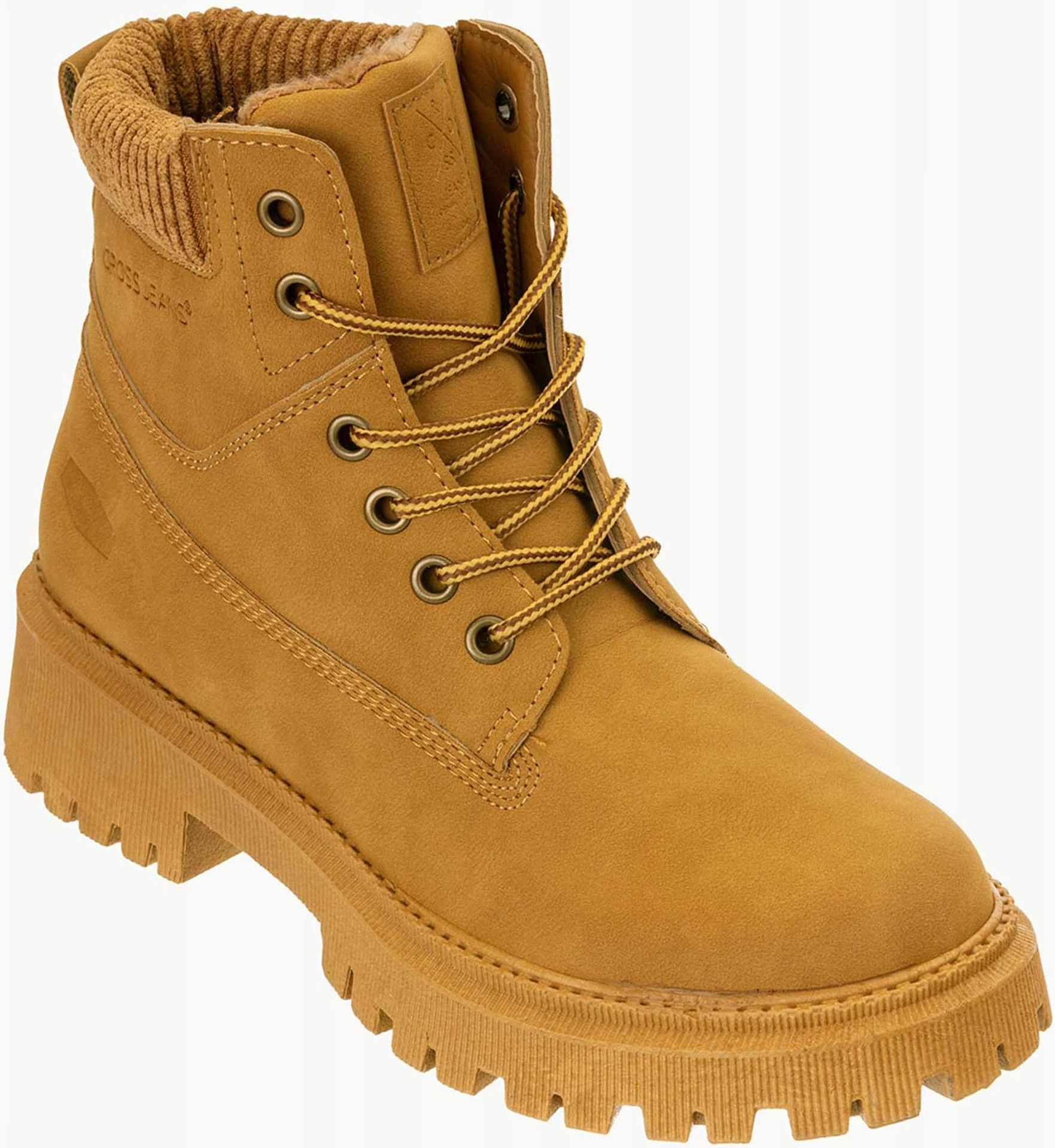 Buty Damskie Trzewiki Ocieplane Cross Jeans Camel Trapery Młodzieżowe ...