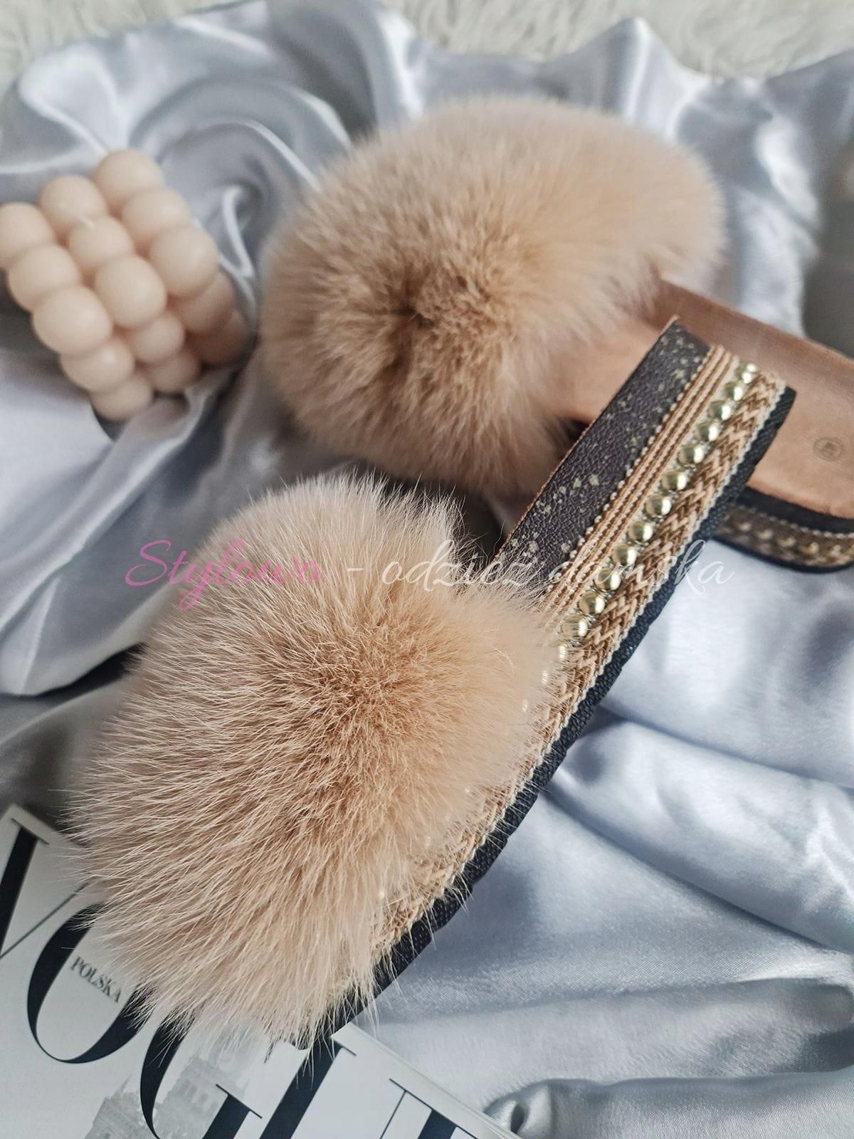 Klapki Jenot Jenotki Naturalne Futro Ciepły Beż 39 - Ceny i opinie ...