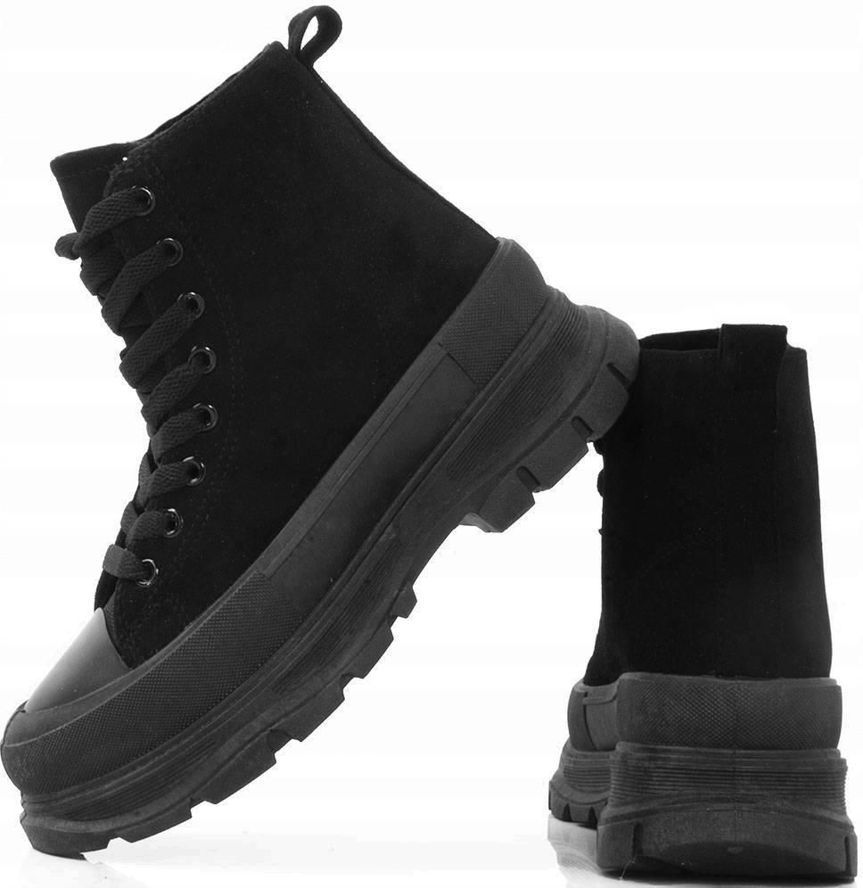 6677 Czarne Wysokie Trampki Platforma Zamsz 38 - Ceny i opinie - Ceneo.pl
