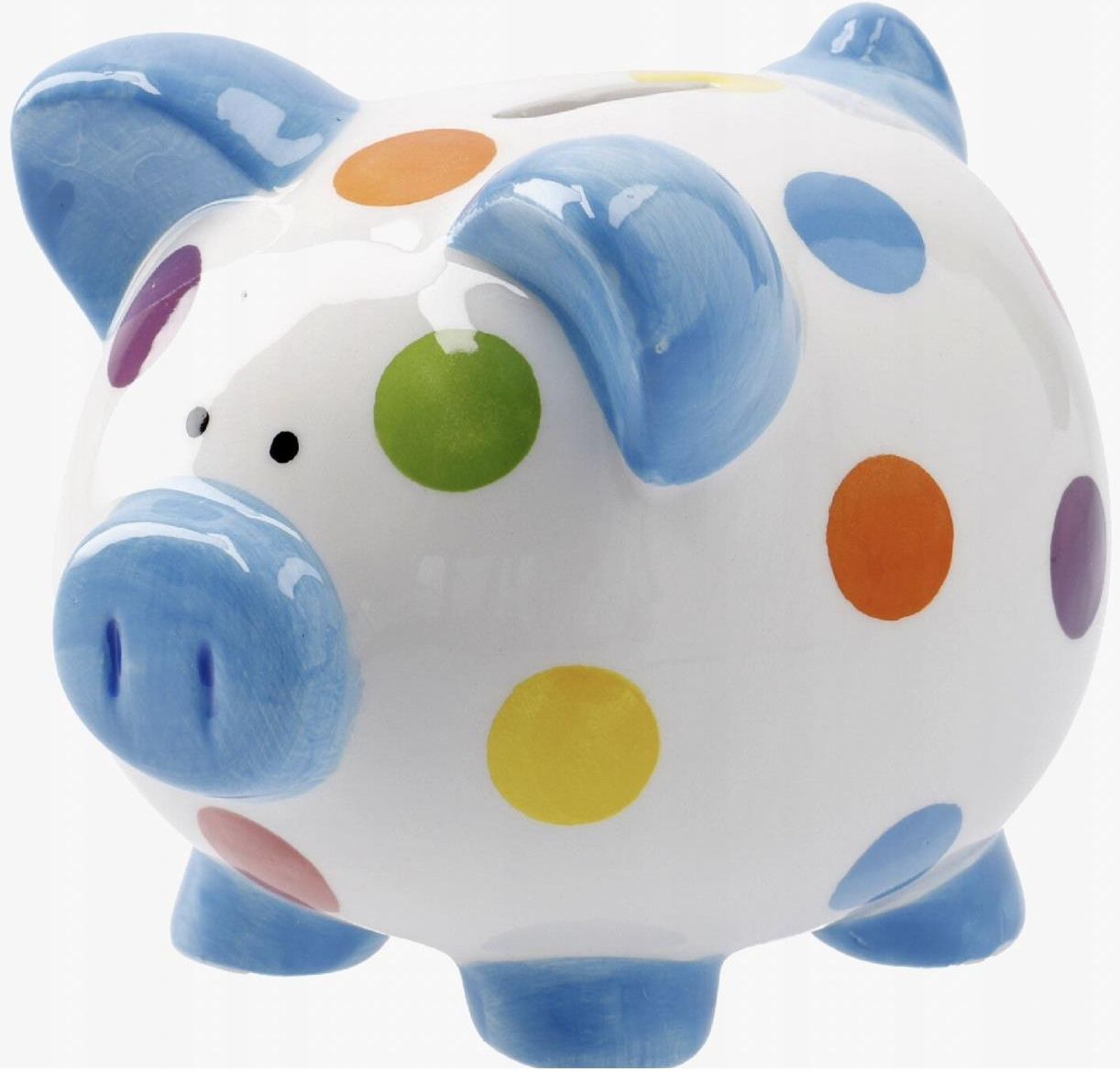 Skarbonka Świnka Kolorowe Kropki 13Cm Niebieska - Ceny i opinie - Ceneo.pl