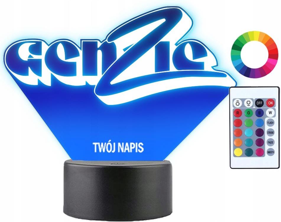 Lampka Nocna Dla Dzieci Genzie Logo Twój Napis Grawer Imię 3D Led - Opinie i atrakcyjne ceny na ...