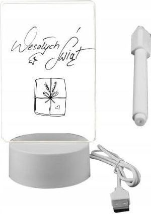 Lampka Nocna 3D Tablica Notatnik Do Pisania Led Podświetlana Pisak ...