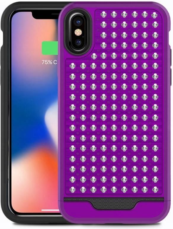 Zizo Star Diamond Hybrid Cover Etui Iphone X Purple Black - Etui na ...