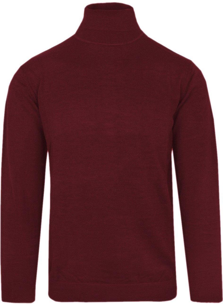 Męski Golf Bawełniany - Adriano Guinari - Bordowy SWADGAW23GOLFwine2 ...