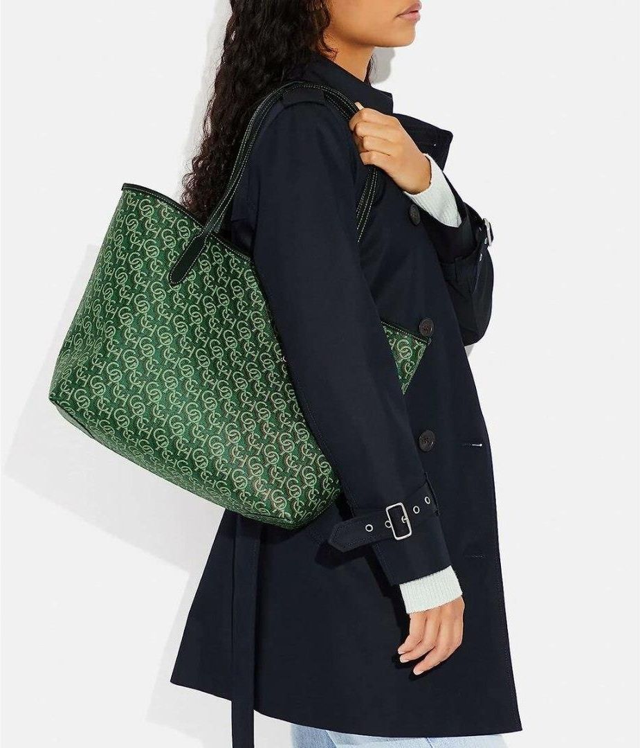 Torba Damska Coach CF342-IMGRN Kolor Zielony 48 x 28 x 15 cm - Ceny i ...