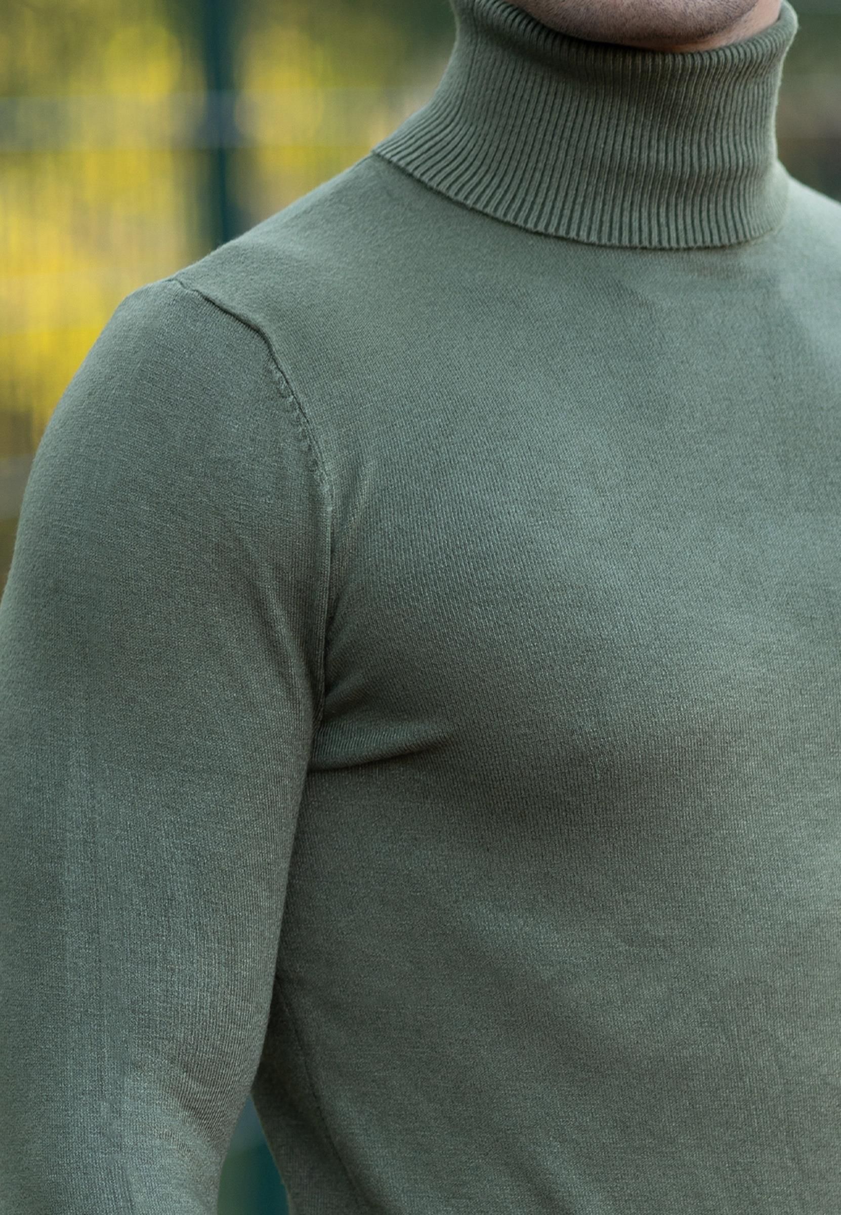 Golf Męski Slim Fit Zielony Oliwka Modny Dopasowany Cienki M - Ceny i ...