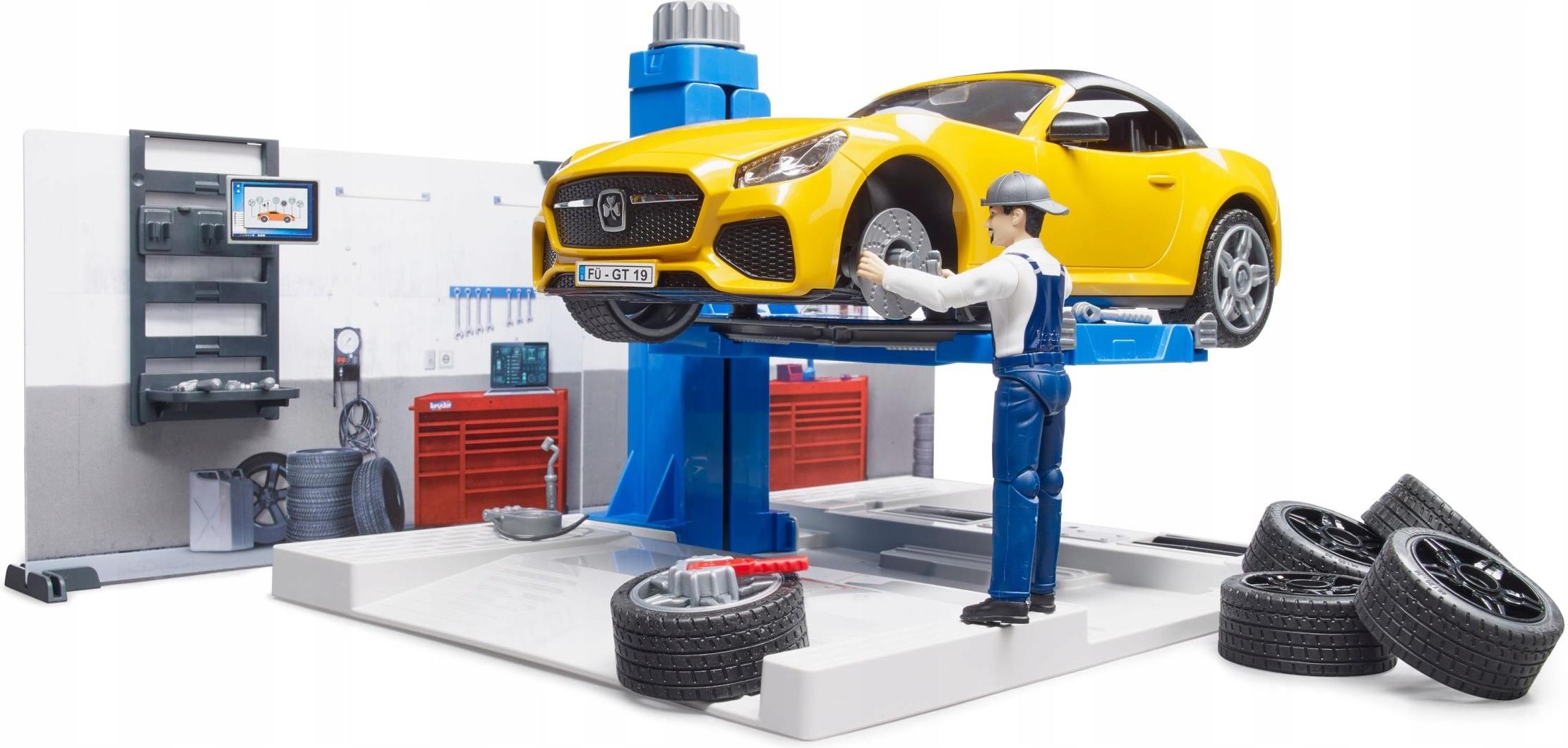 Bruder Duży Warsztat Samochodowy Mechanik Roadster Zabawka W Mechanika ...