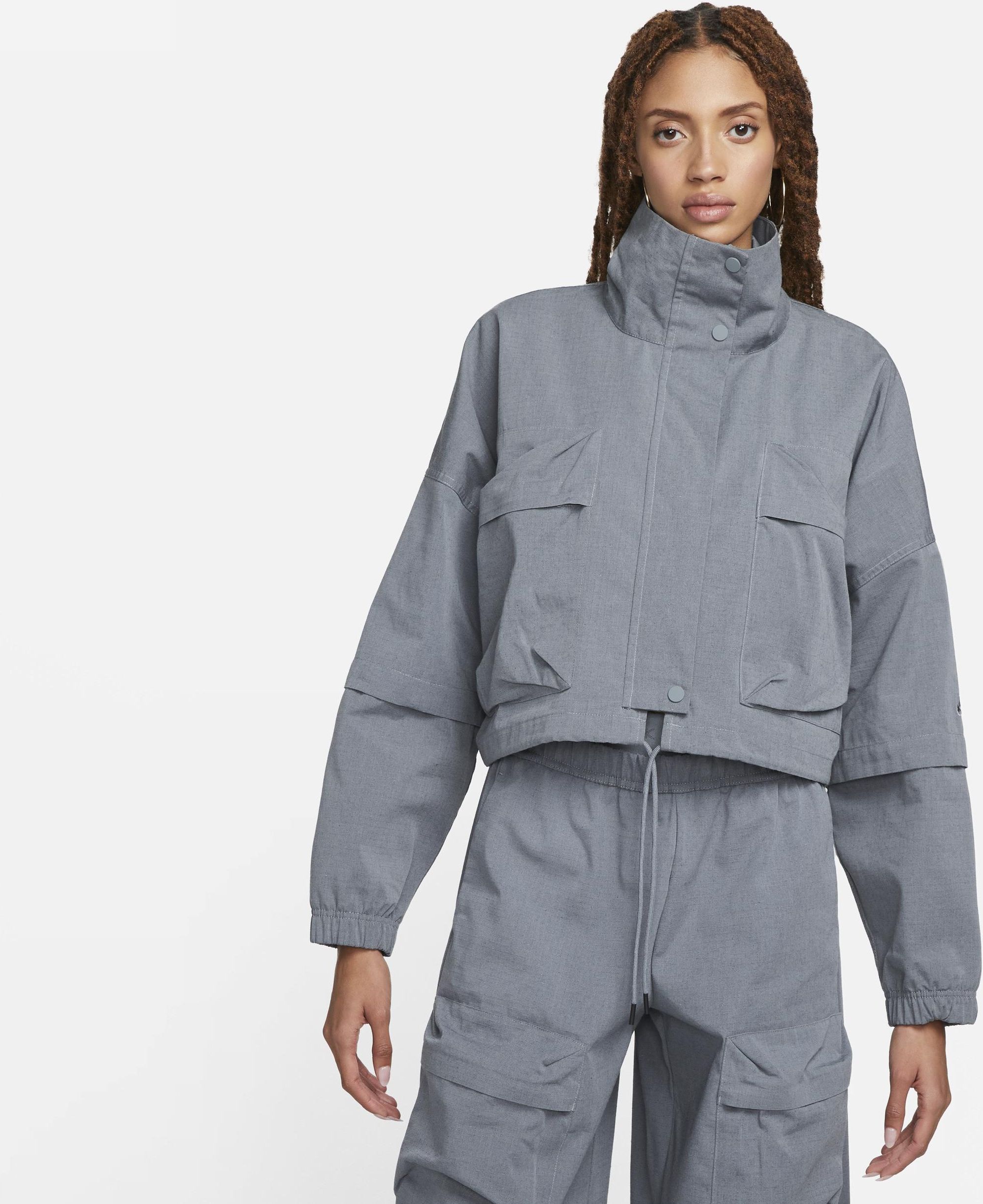 Damska kurtka z materiału rip-stop Nike Sportswear Tech Pack - Szary ...