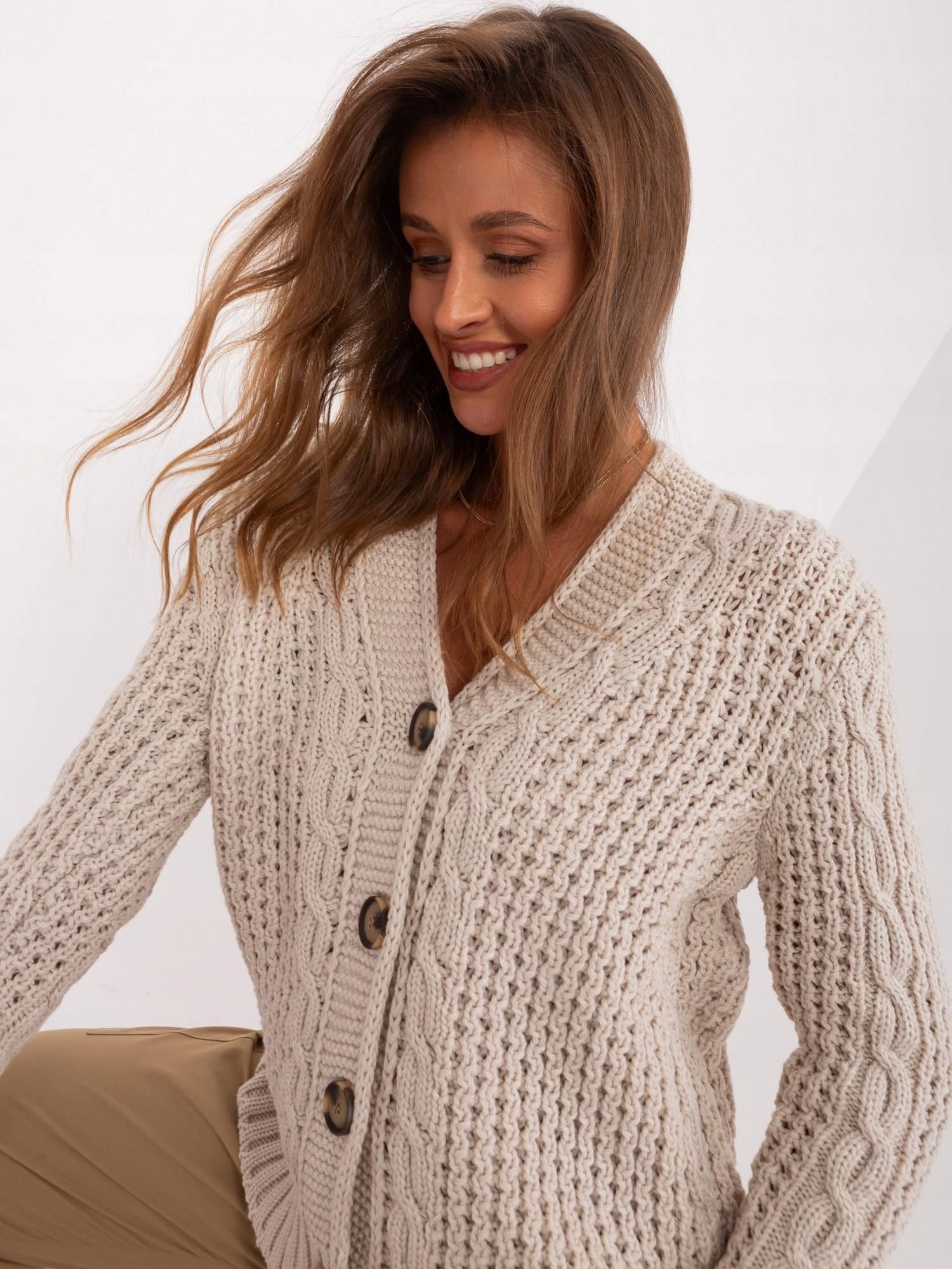 Genialny Sweter Damski rozpinany z warkoczami - Ceny i opinie - Ceneo.pl