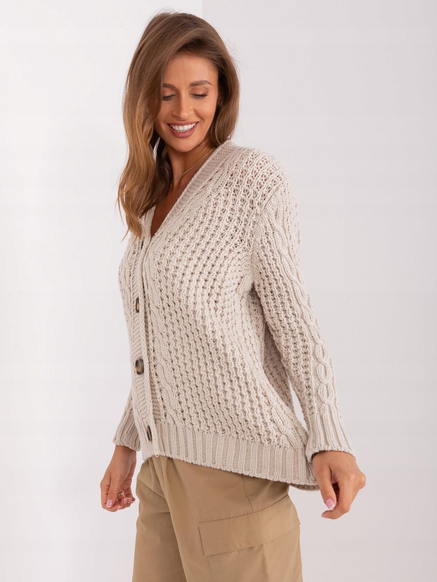 Genialny Sweter Damski rozpinany z warkoczami - Ceny i opinie - Ceneo.pl