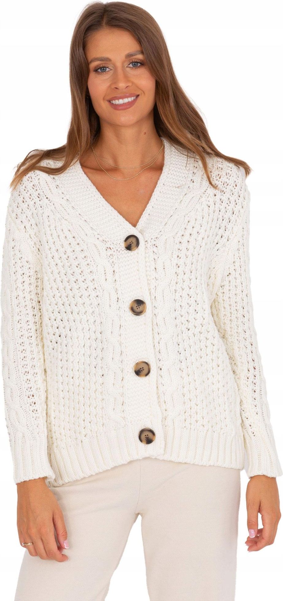 Genialny Sweter Damski rozpinany z warkoczami - Ceny i opinie - Ceneo.pl