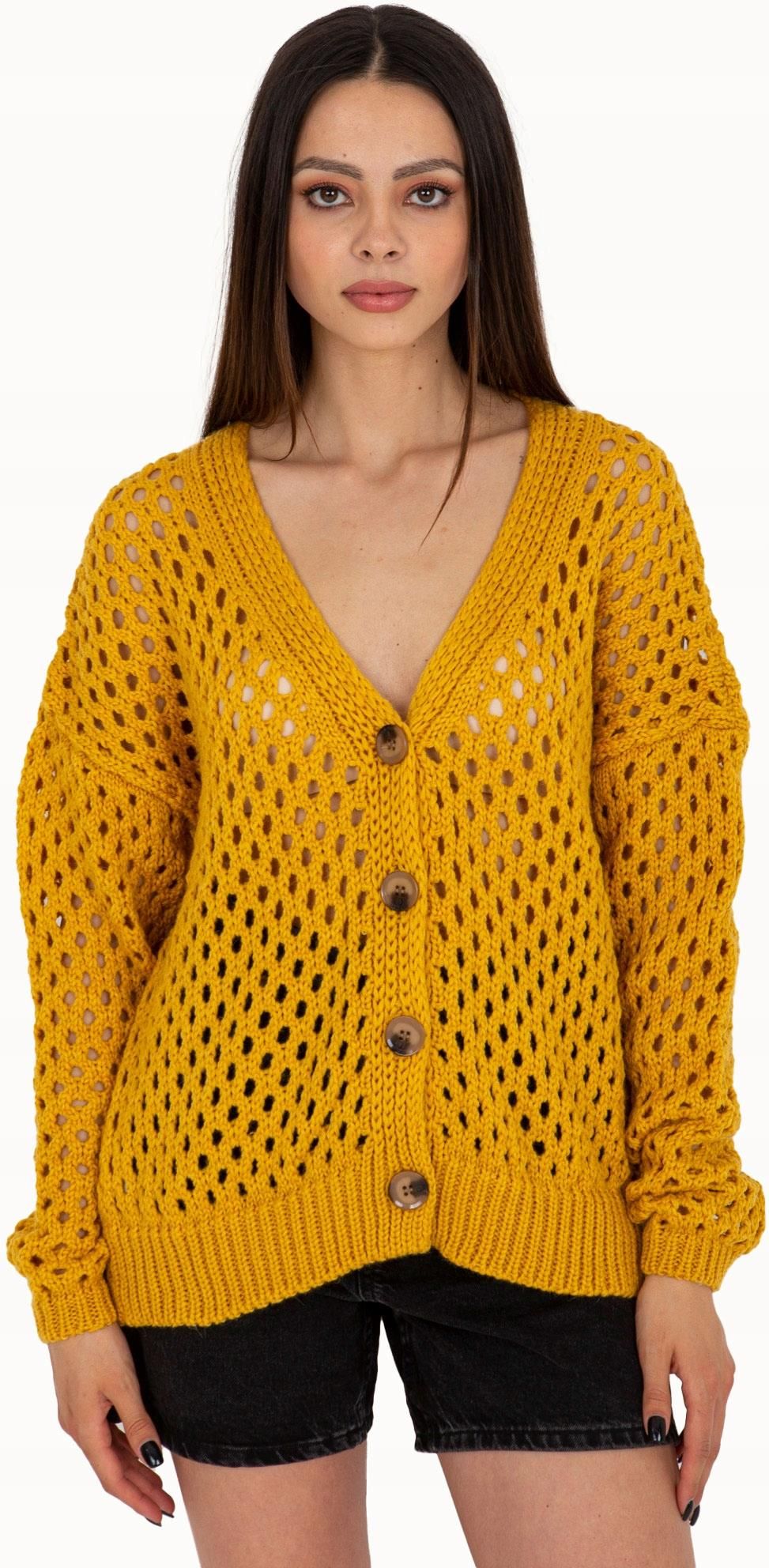 Sweter Damski ażurowy rozpinany na guziki - Ceny i opinie - Ceneo.pl