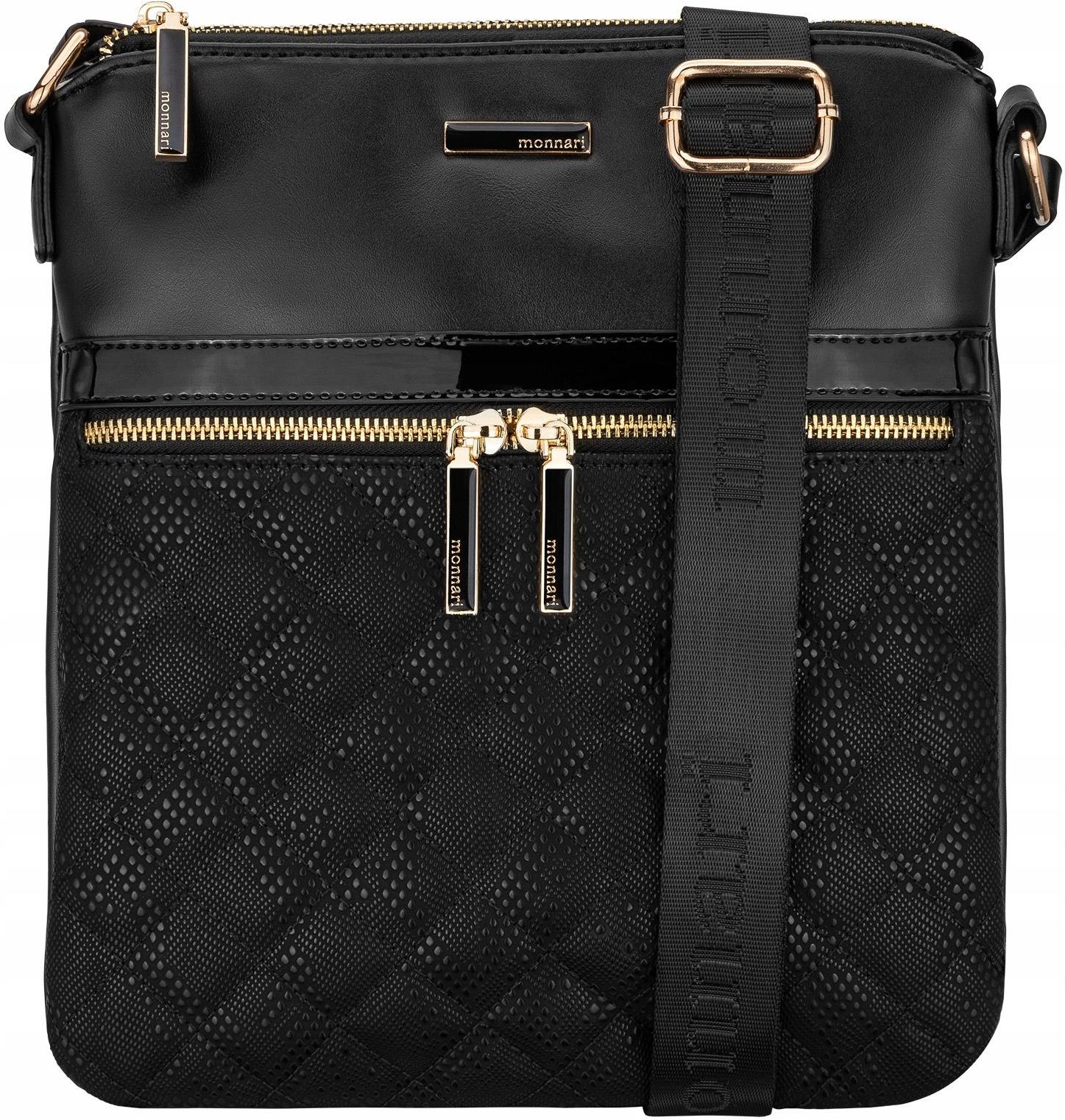 Torebka Czarna Listonoszka Monnari Logo Pasek - Ceny i opinie - Ceneo.pl