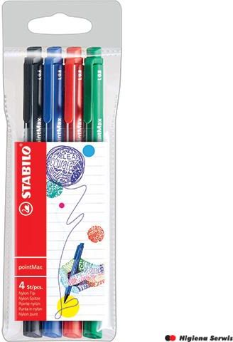 Cienkopis Stabilo Pointmax Komplet 4Szt. 488/4 Stabilo - Ceny i opinie - Ceneo.pl