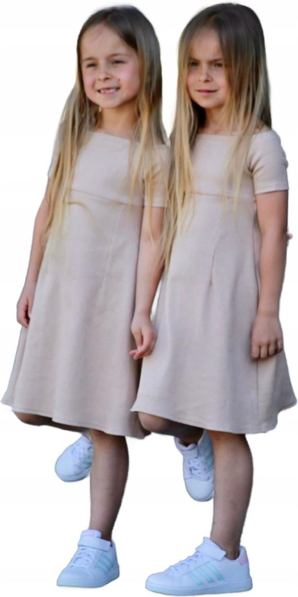 Beżowa Sukienka Prążkowana Qba Kids 146 - Ceny i opinie - Ceneo.pl