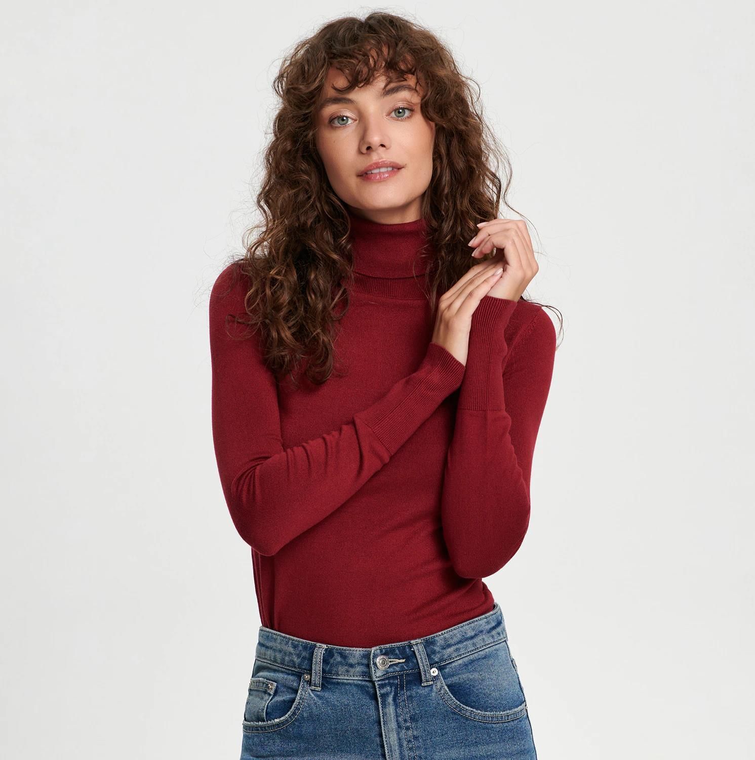 Sinsay - Sweter z golfem - Bordowy - Ceny i opinie - Ceneo.pl