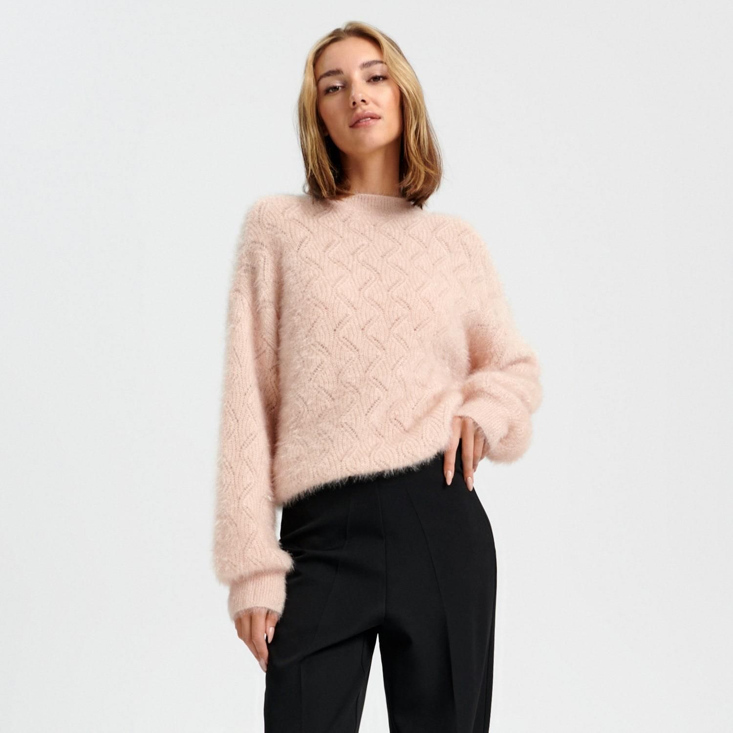 Sinsay - Sweter z ażurowym wzorem - Kremowy - Ceny i opinie - Ceneo.pl