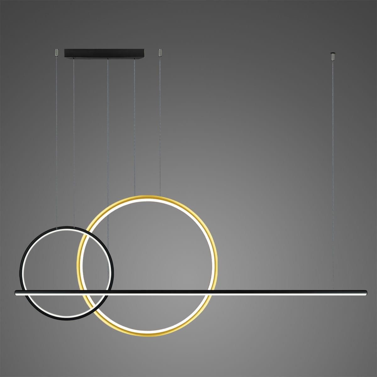 Lampa Wisząca Linea No.4 Φ60/40 Cm Czarno-Złota 3K Altavola Design ...