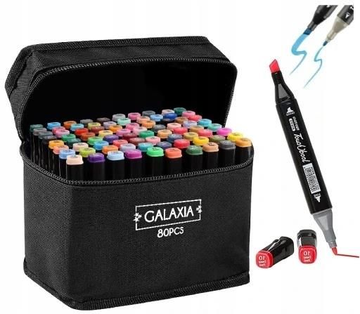 Galaxia Markery Alkoholowe 80szt. Flamastry Mazaki Pisaki Dwustronne ...