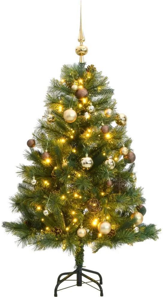 VidaXL Sztuczna Choinka Na Zawiasach 150 Lampek Led I Bombki 120 Cm ...