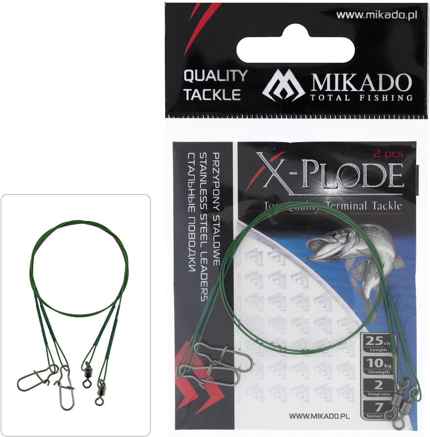 Mikado Przypon Stalowy Z Krętlikiem I Agrafką (Fs) 15Cm/15Kg Zielony Op.2Szt. (ICMIKZG11041 ...