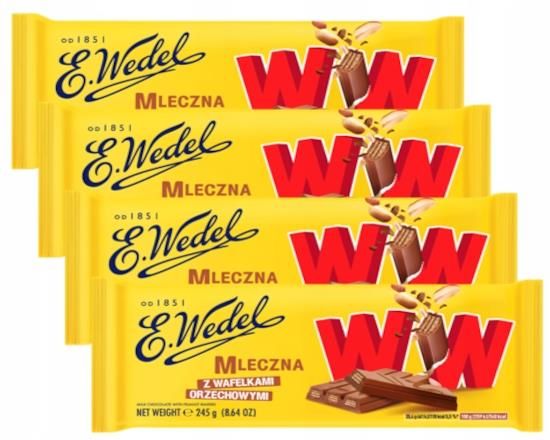 E.Wedel E. Wedel 4 X Czekolada Mleczna Z Wafelkami Ww 245g - Ceny i ...