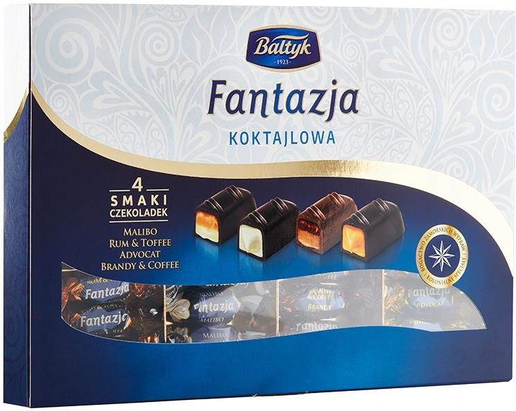 Bałtyk Czekoladki Bombonierka Fantazja Koktajlowa 4 Smaki Z Alkoholem ...