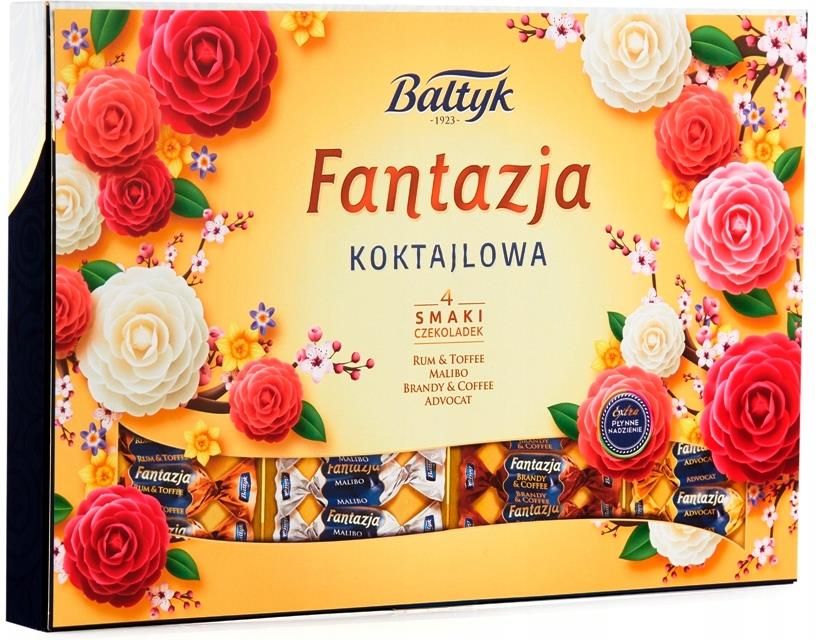 Bałtyk Czekoladki Bombonierka Fantazja Koktajlowa 4 Smaki Z Alkoholem ...