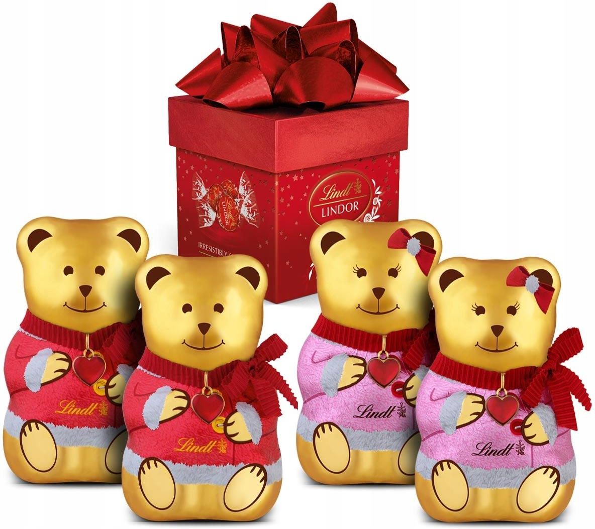 Lindt Zestaw Praliny Lindor Mleczne Cube I Miś Teddy Boy&Girl 475g ...