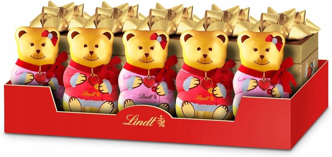 Lindt Zestaw Miś Teddy Boy Girl 5X100g Lindor Praliny Assorted Cube ...