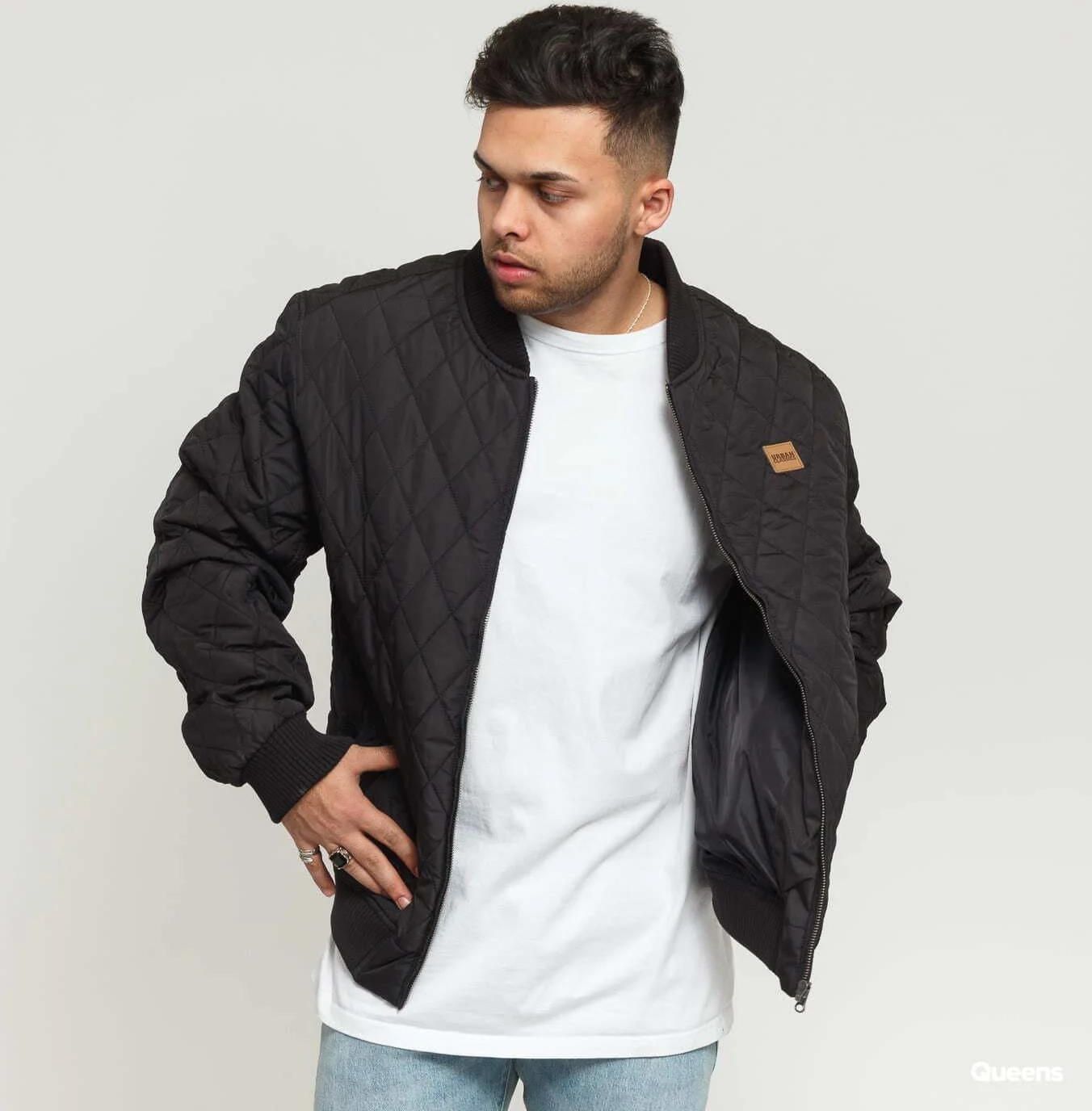 Urban Classics Diamond Quilt Nylon Jacket Black - Ceny i opinie - Ceneo.pl