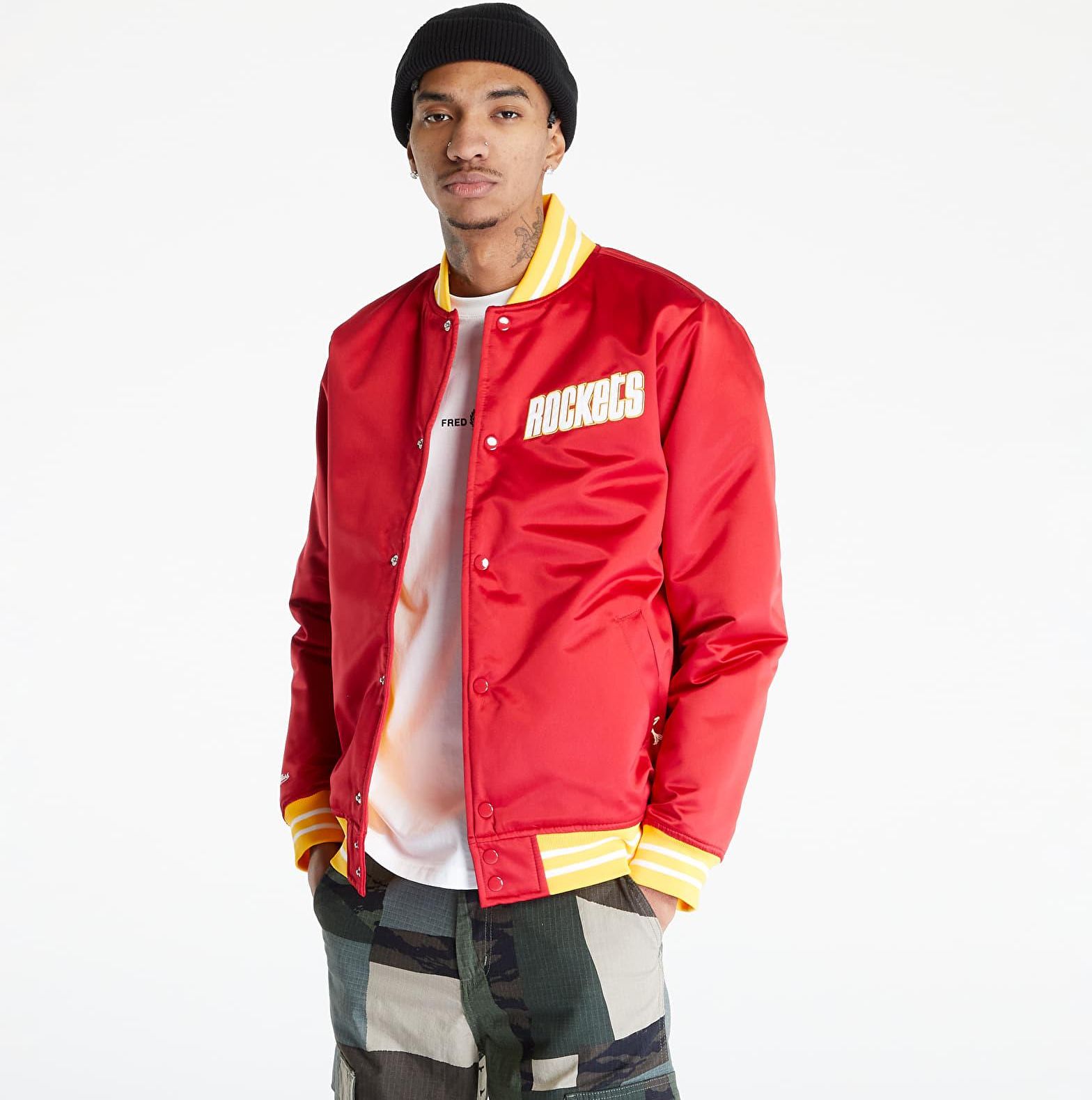 Mitchell & Ness Heavyweight Satin Houston Rockets Jacket Scarlet - Ceny ...