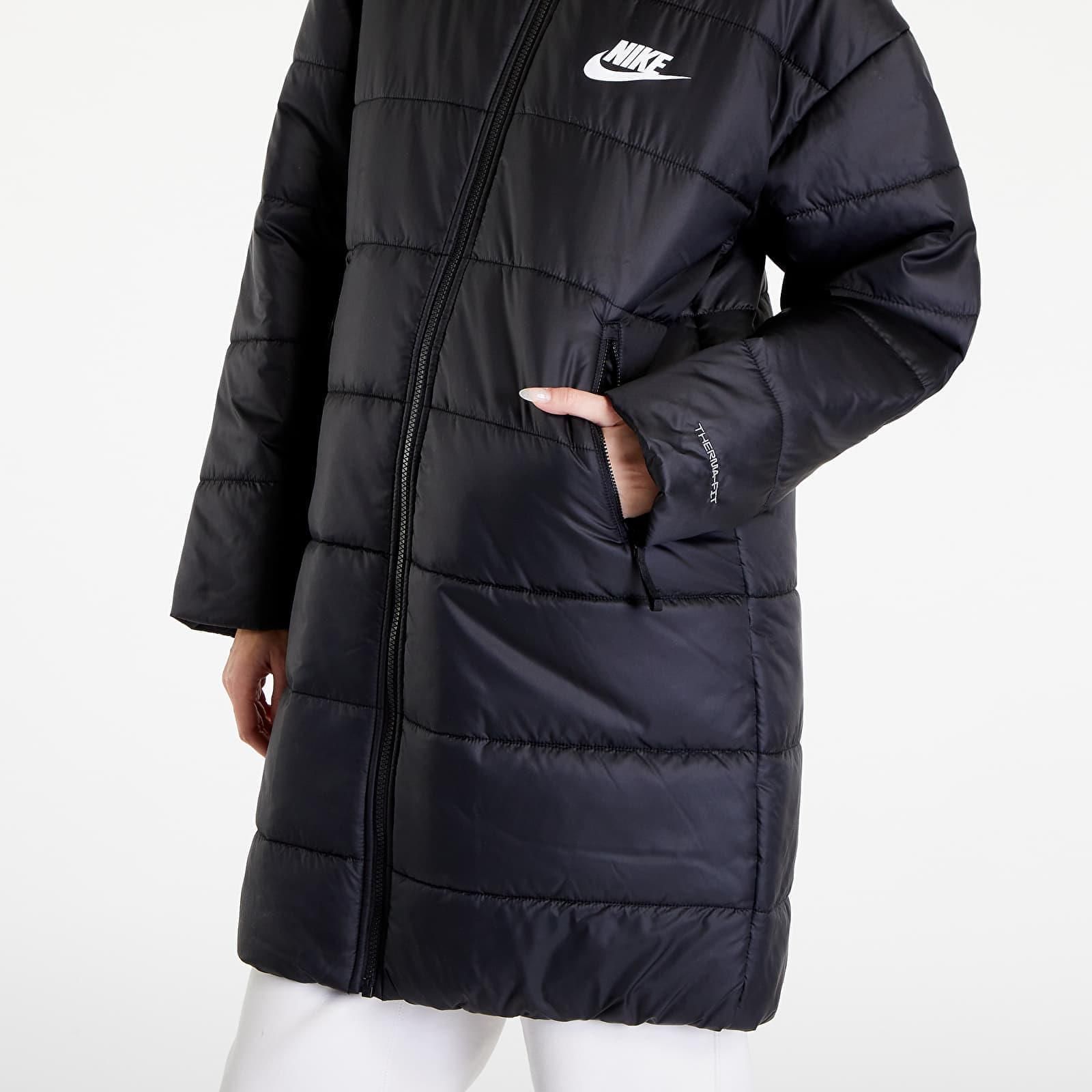 Nike NSW Therma-FIT Repel Women's Synthetic-Fill Hooded Parka Black/ Black/ White - Ceny i ...