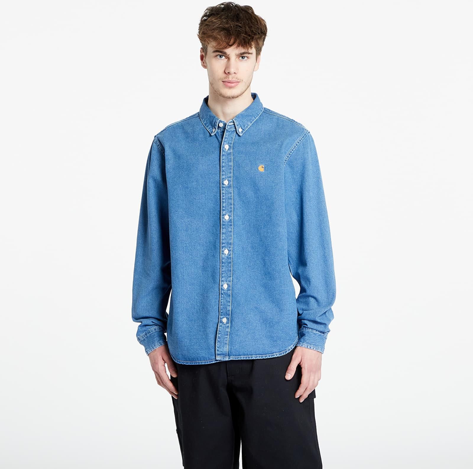 Carhartt WIP L/S Weldon Shirt Blue Heavy Stone Wash - Ceny i opinie ...