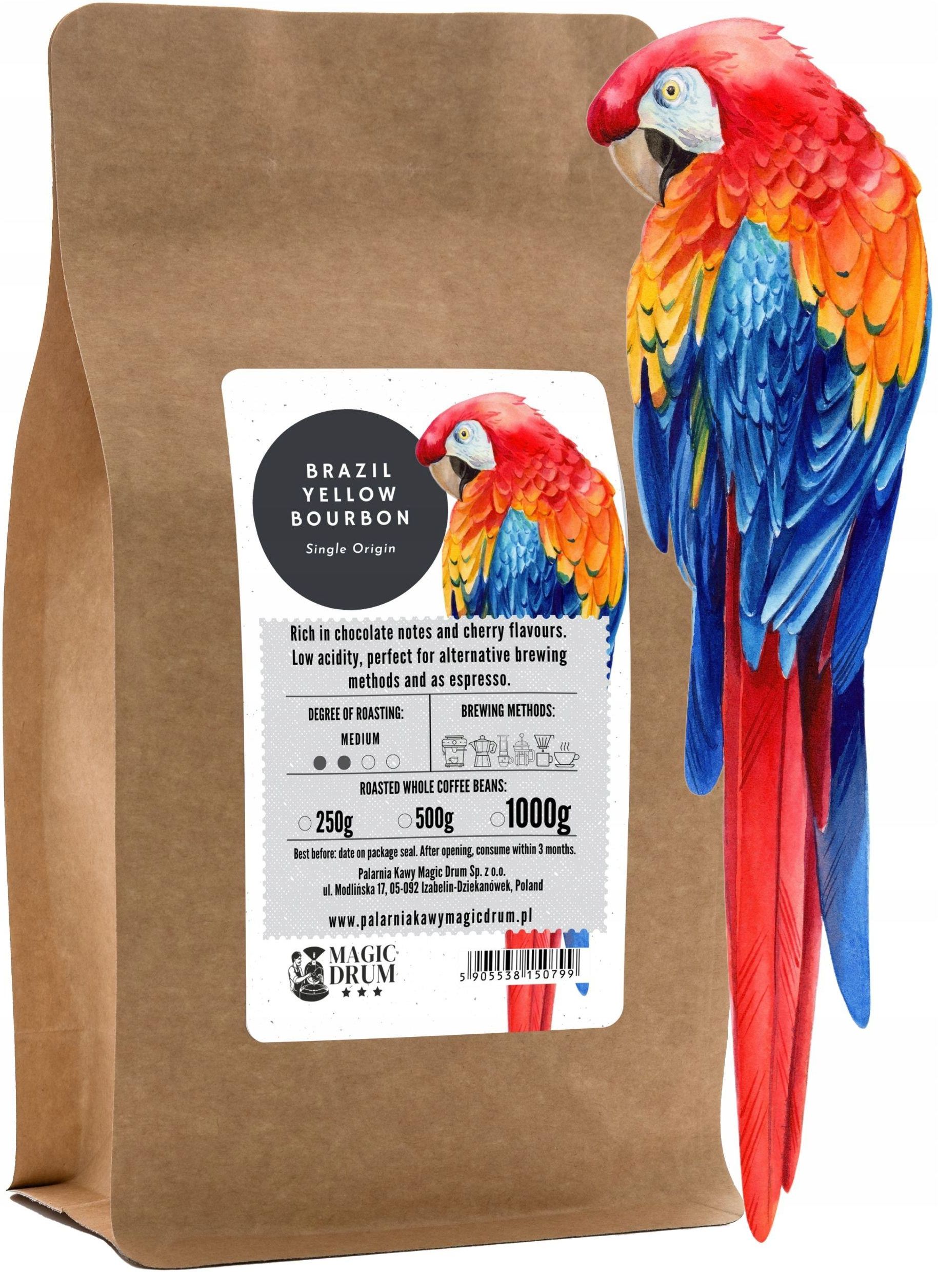 Kawa Palarnia Kawy Magic Drum Ziarnista 1kg Brazylia Yellow Bourbon Arabika Świeżo Palona - Ceny ...