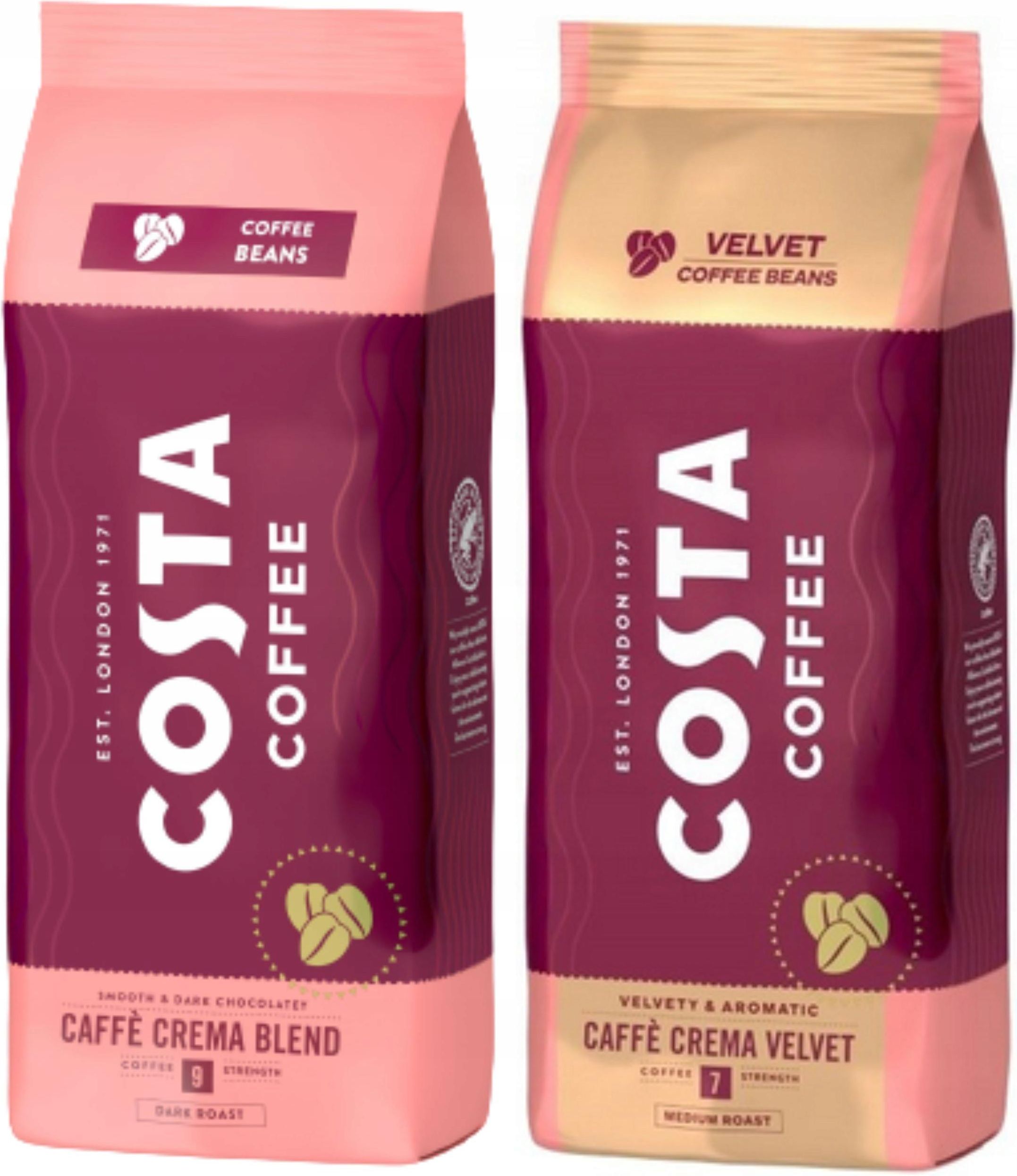 Kawa Costa Coffee Caffe Crema Velvet Ziarnista 2X1kg - Ceny i opinie ...