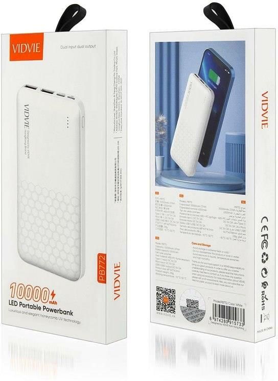 Powerbank Vidvie Pb772 10000mAh Biały - Opinie i ceny na Ceneo.pl