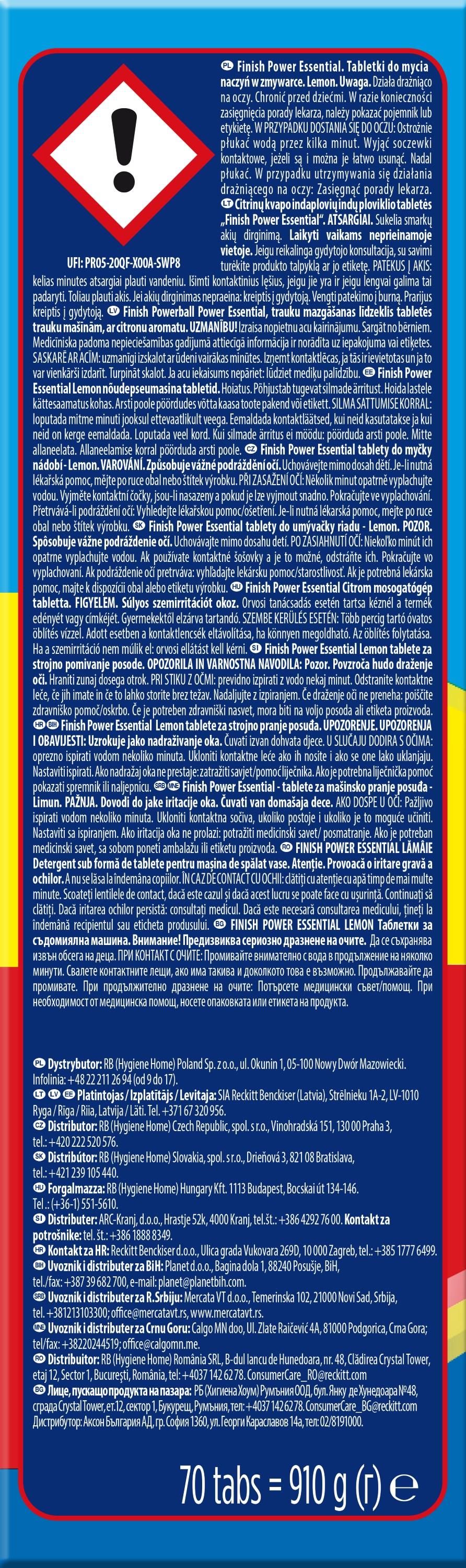 Finish Tabletki Power Essential 70 lemon - Ceny i opinie - Ceneo.pl