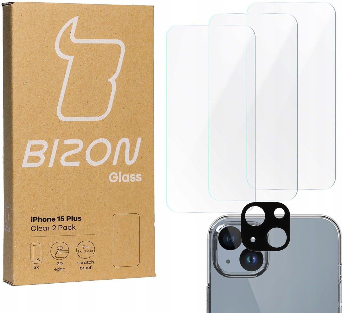 Bizon 3X Szkło Hartowane Na Aparat Obiektyw Do Iphone 15 Plus - Opinie ...