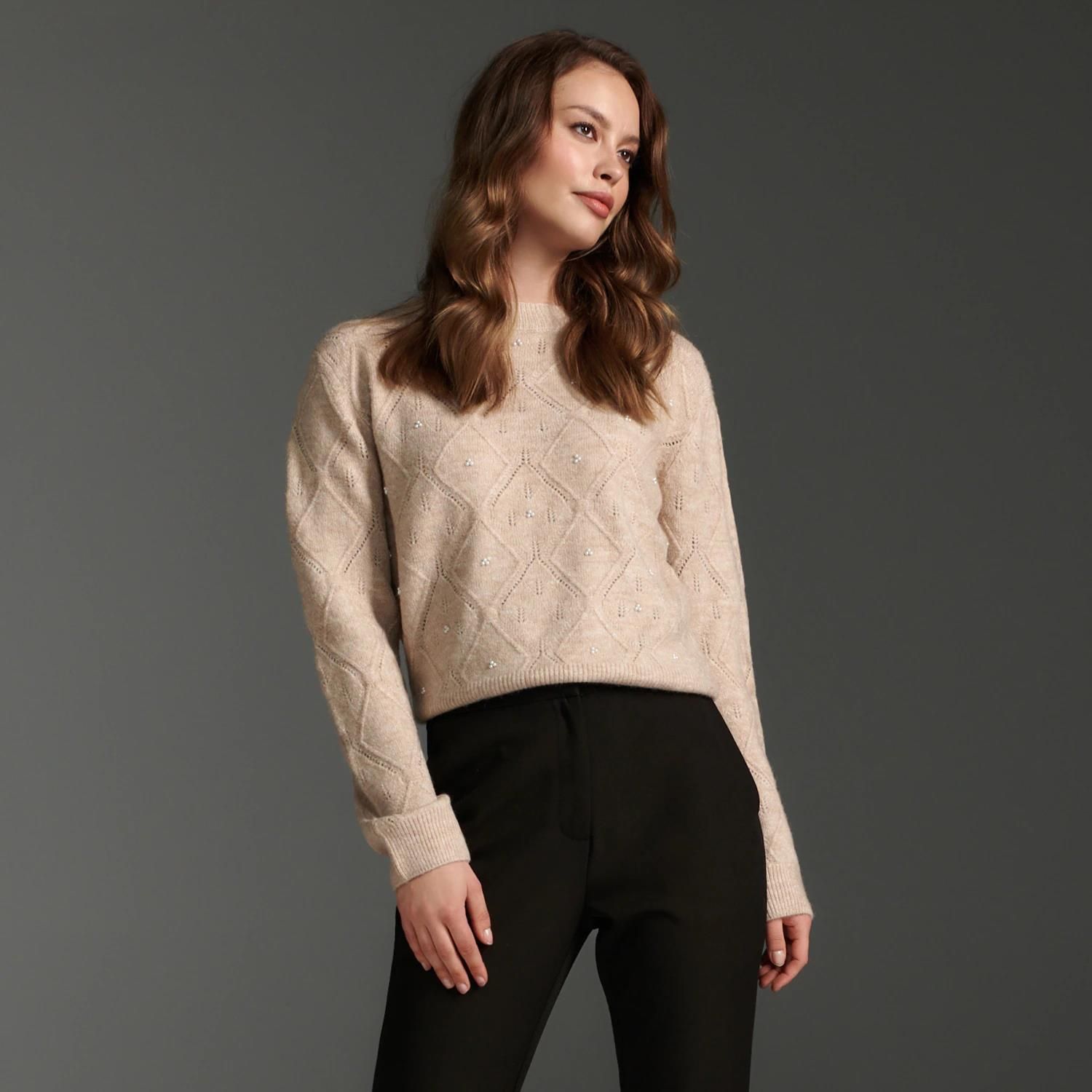 Sinsay - Sweter z ażurowym wzorem - Beżowy - Ceny i opinie - Ceneo.pl